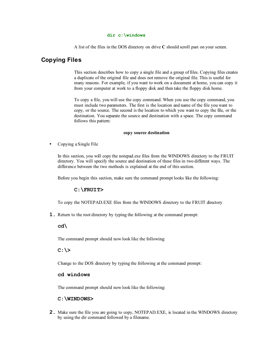 Ms-Dos Basics Cheat Sheet Download Printable PDF | Templateroller