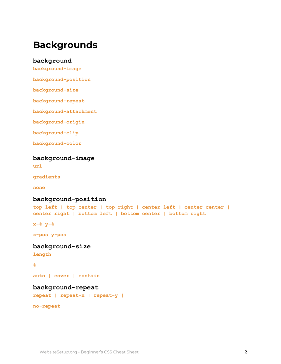 Beginner's Essential Css Cheat Sheet Download Printable PDF ...