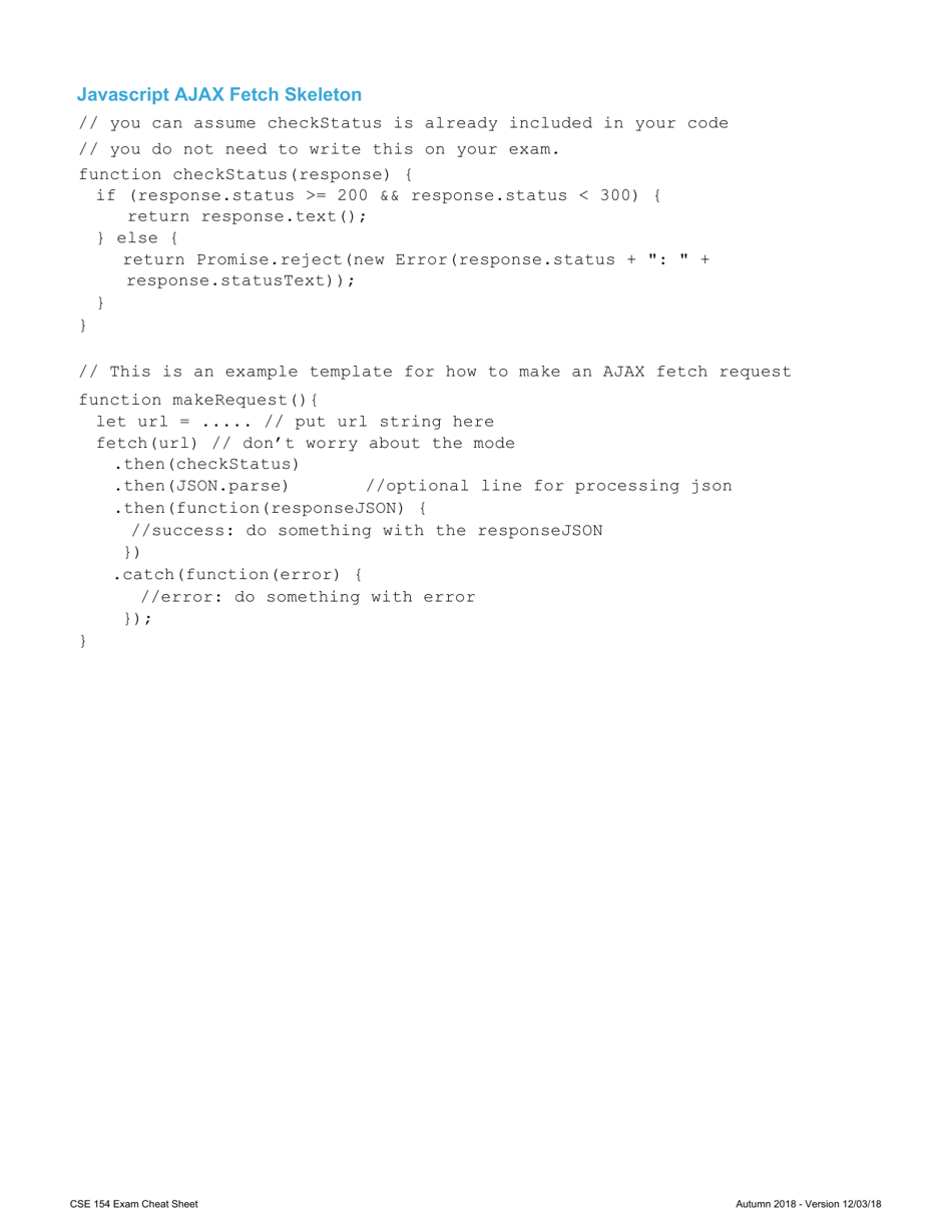 Cse 154 Exam Cheat Sheet Download Printable PDF | Templateroller