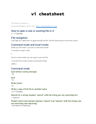 VI Cheat Sheet - Kenward Bradley Download Printable PDF | Templateroller
