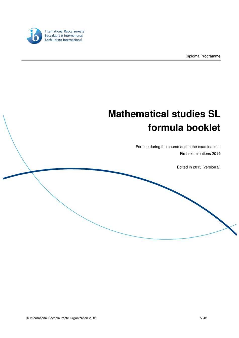 Mathematical Studies Sl Formula Sheet - International Baccalaureate ...