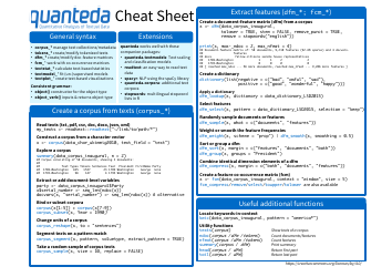 Quanteda Cheat Sheet Download Printable PDF | Templateroller