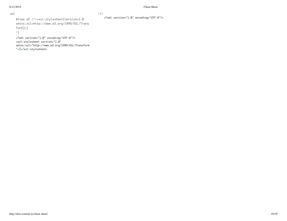 Emmet Syntax Cheat Sheet White Download Printable Pdf Templateroller