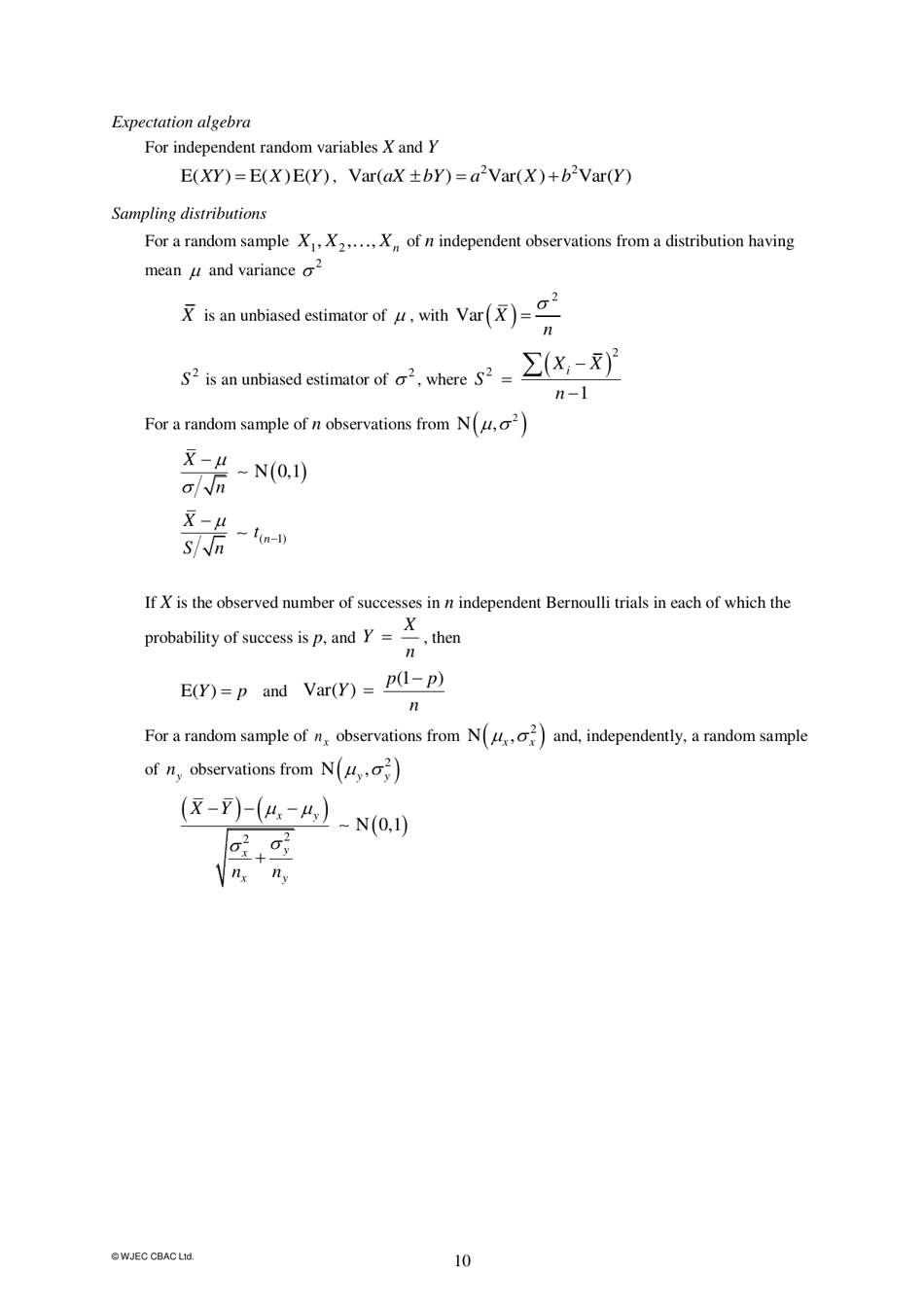 Gce as/A Level Further Mathematics Formula Sheet Download Printable PDF ...