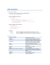 Pdb Cheatsheet Download Printable PDF | Templateroller