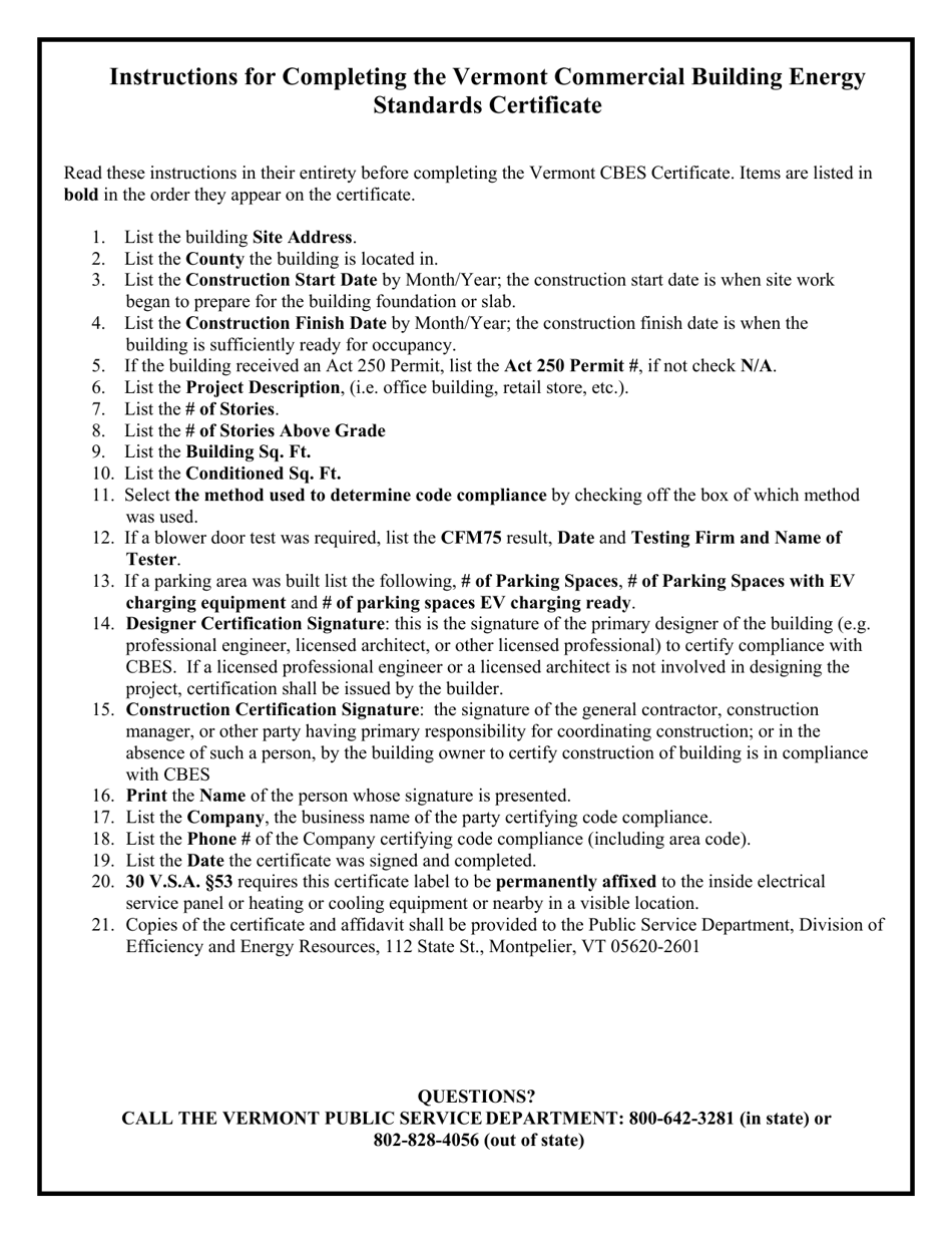 Download Instructions for 2020 Vermont Commercial Building Energy ...