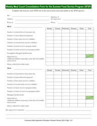 Connecticut Summer Food Service Program (Sfsp) First Week Site Visit ...