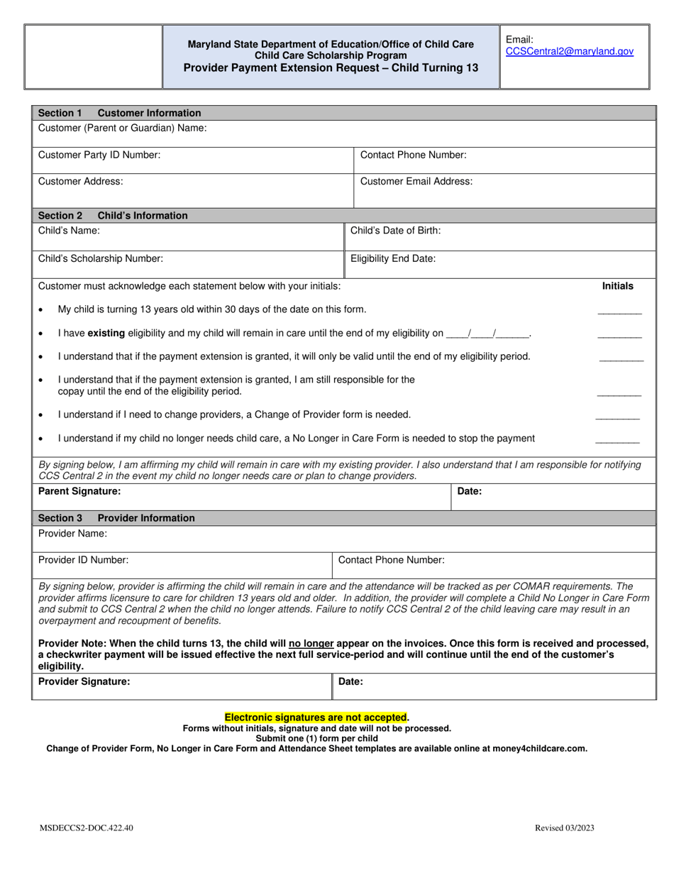 Form DOC.422.40 Download Fillable PDF or Fill Online Provider Payment ...
