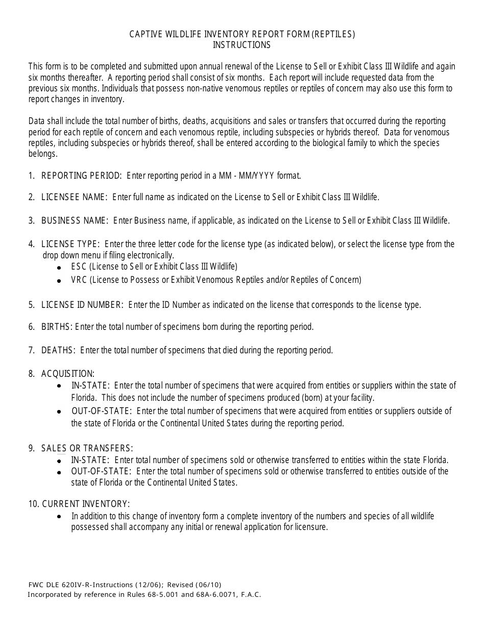 FWC Form DLE620IV-R - Fill Out, Sign Online and Download Fillable PDF ...