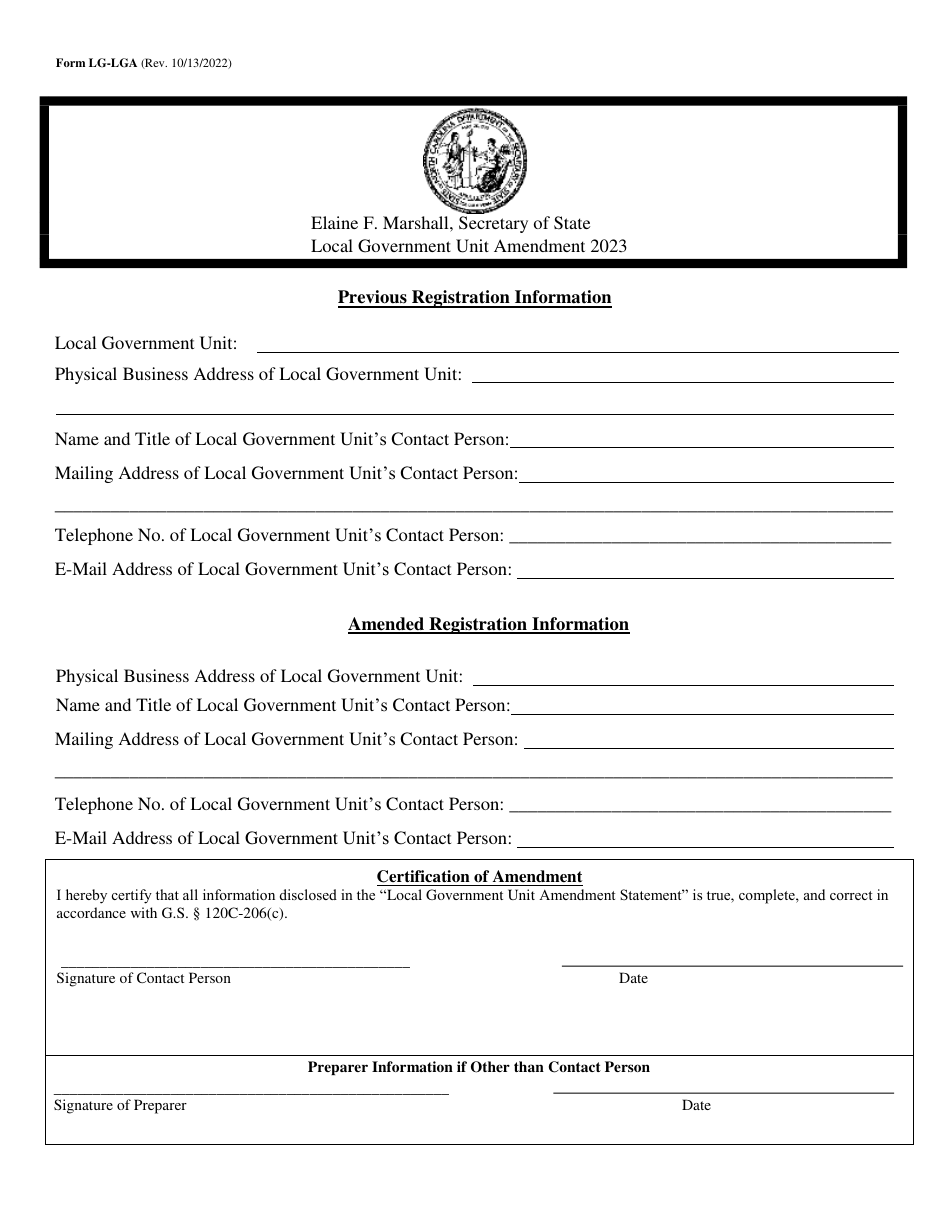Form LG-LGA - 2023 - Fill Out, Sign Online and Download Printable PDF ...