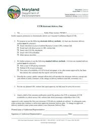 Maryland Ccr Electronic Delivery Plan - Fill Out, Sign Online and Download PDF | Templateroller