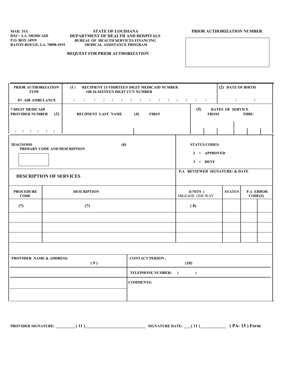Form PA-15 - Fill Out, Sign Online and Download Printable PDF ...