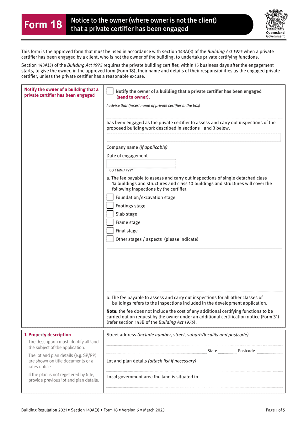 Form 18 - Fill Out, Sign Online and Download Fillable PDF, Queensland ...