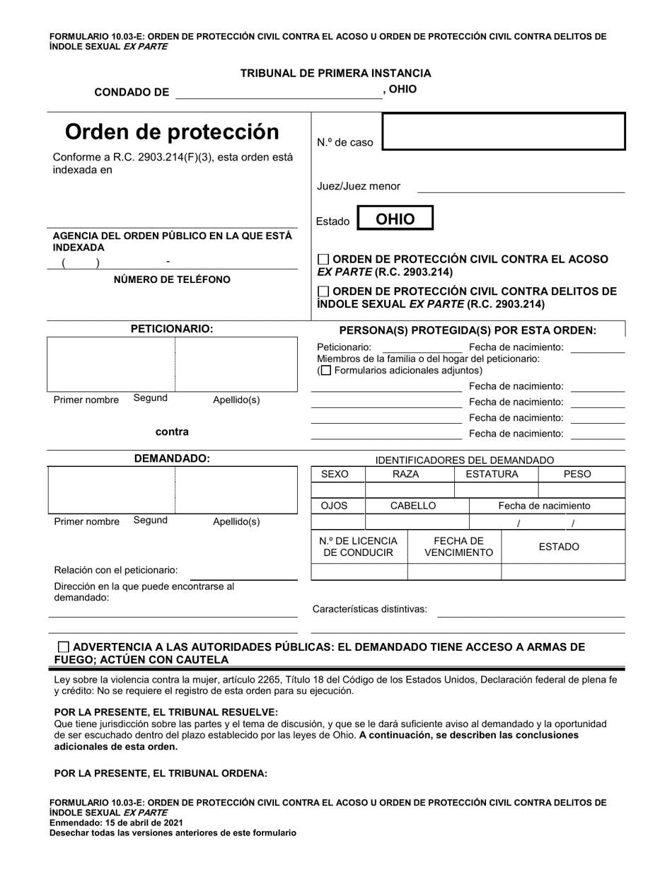 Formulario 10.03-E - Fill Out, Sign Online and Download Printable PDF ...