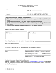 United States Bankruptcy Court for the District of Oregon Forms PDF ...