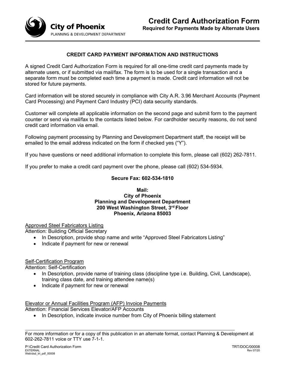 Form Trt Doc 00008 Fill Out Sign Online And Download Printable Pdf City Of Phoenix Arizona