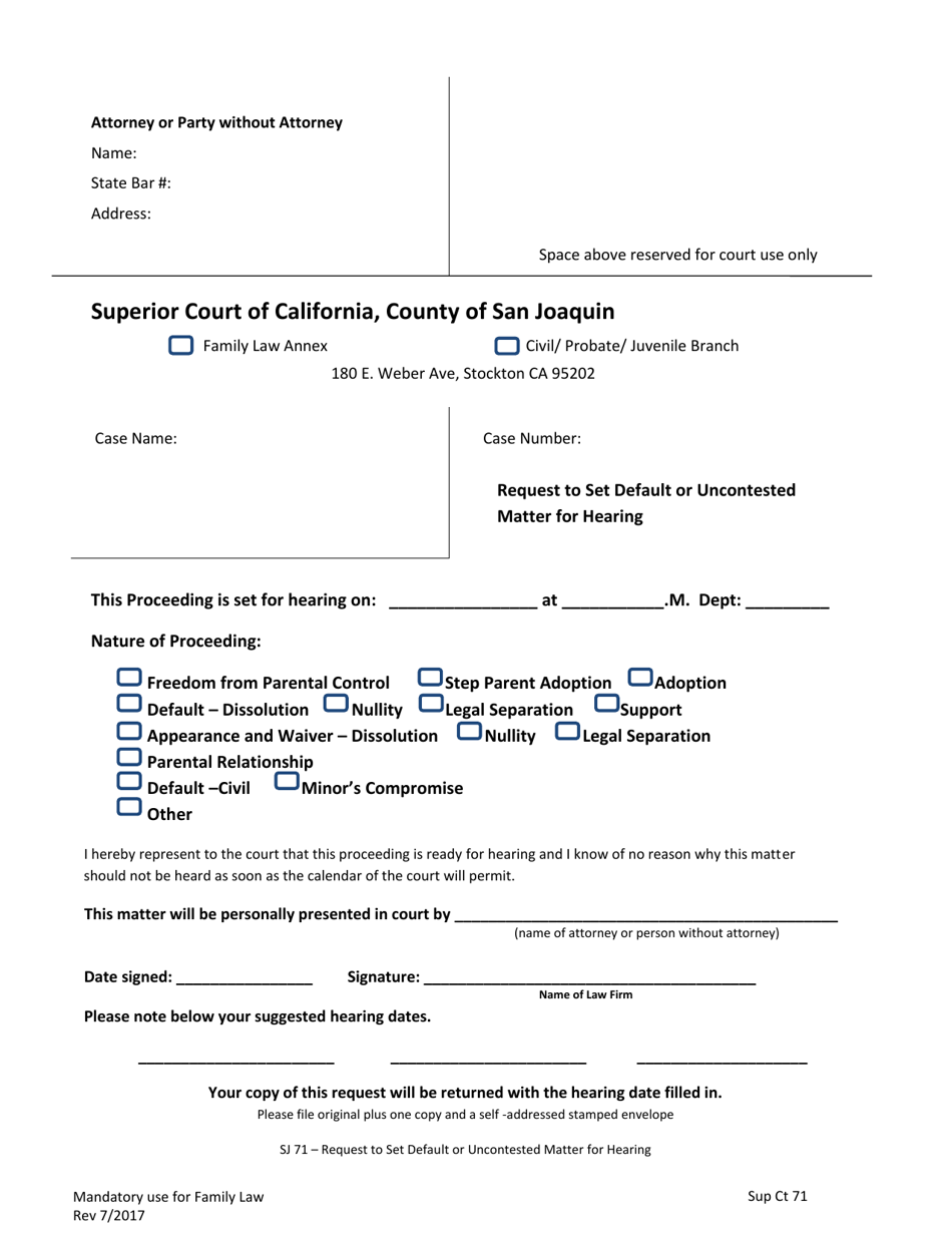Form Sup Ct71 - Fill Out, Sign Online and Download Fillable PDF, County ...