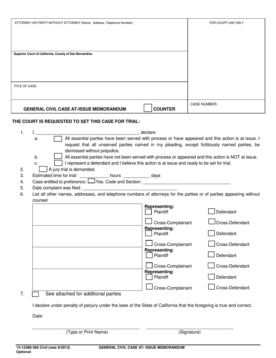Form 13-12390-360 - Fill Out, Sign Online and Download Fillable PDF ...