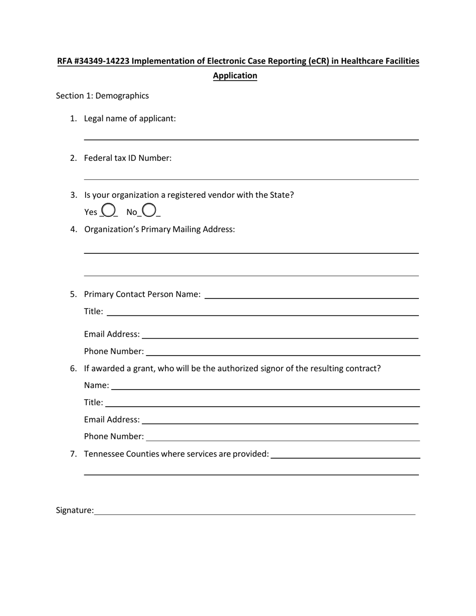 Tennessee Implementation of Electronic Case Reporting (Ecr) in ...