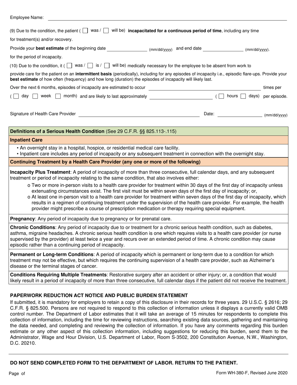 Form WH-380-F Download Fillable PDF or Fill Online Certification of ...