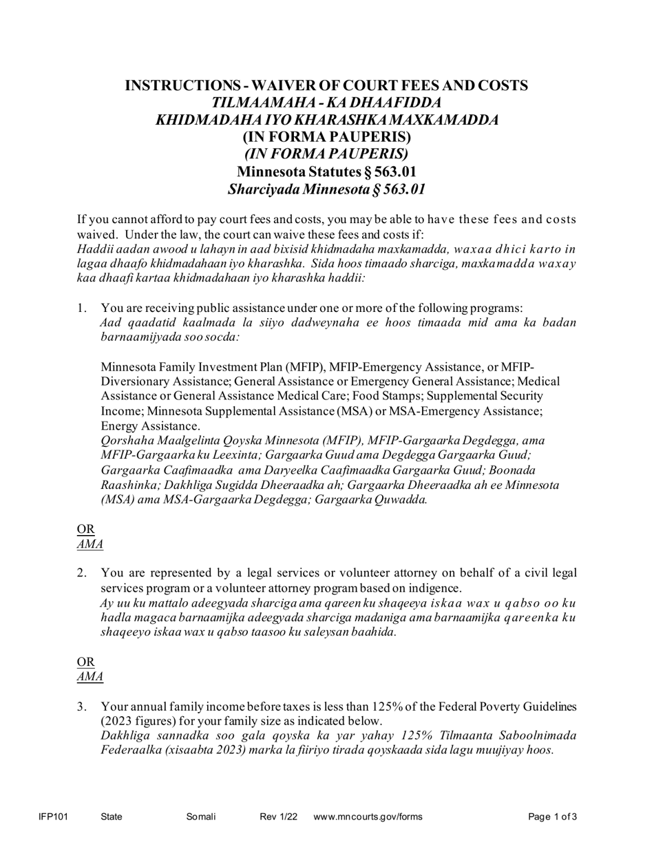 Form IFP101 - Fill Out, Sign Online and Download Printable PDF ...