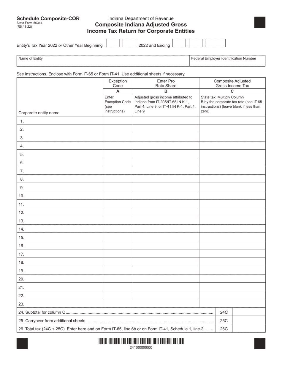 State Form 56344 Schedule COMPOSITE-COR Download Fillable PDF or Fill ...