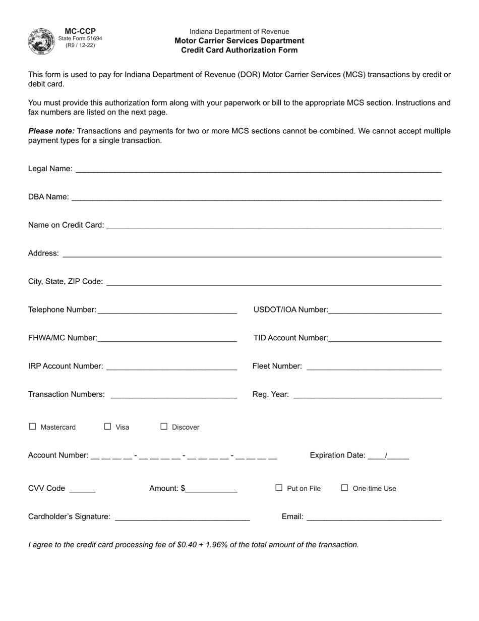 Form MC-CCP (State Form 51694) Download Fillable PDF or Fill Online ...