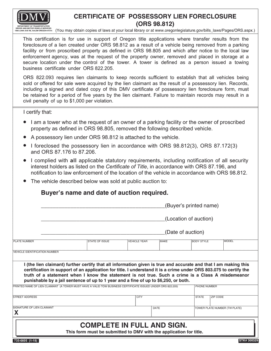 Form 735-6605 - Fill Out, Sign Online and Download Printable PDF ...