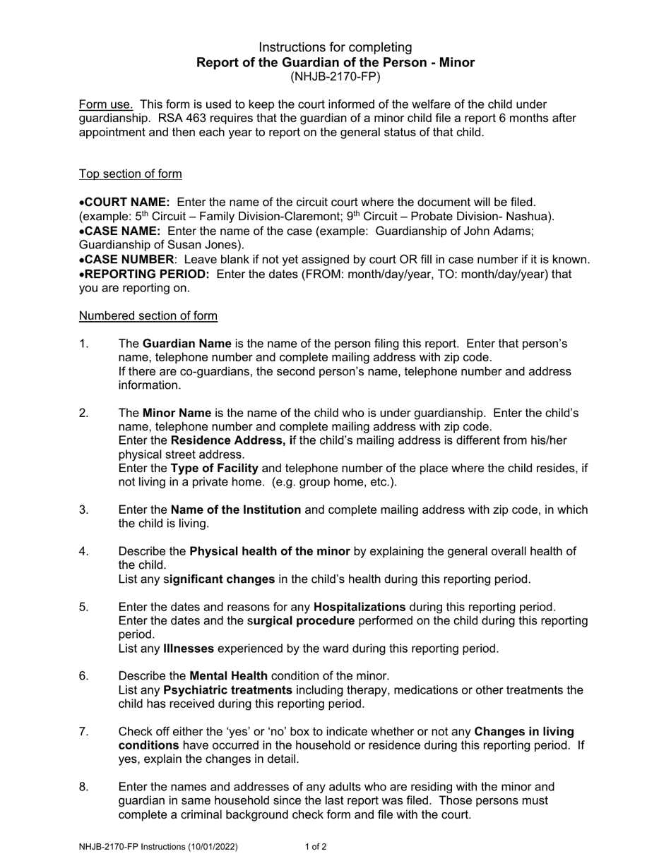 Download Instructions for Form NHJB-2170-FP Report of the Guardian of ...