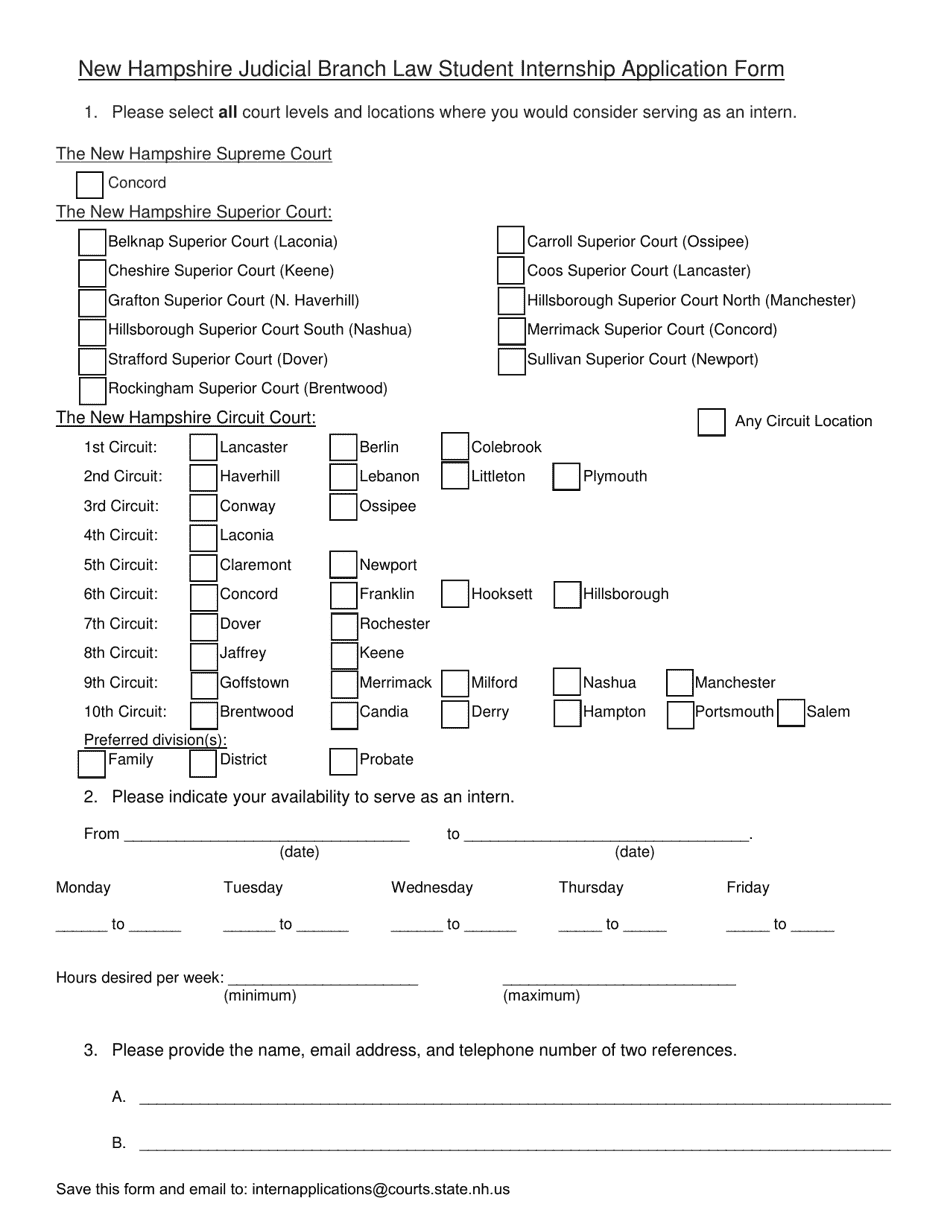 New Hampshire New Hampshire Judicial Branch Law Student Internship ...
