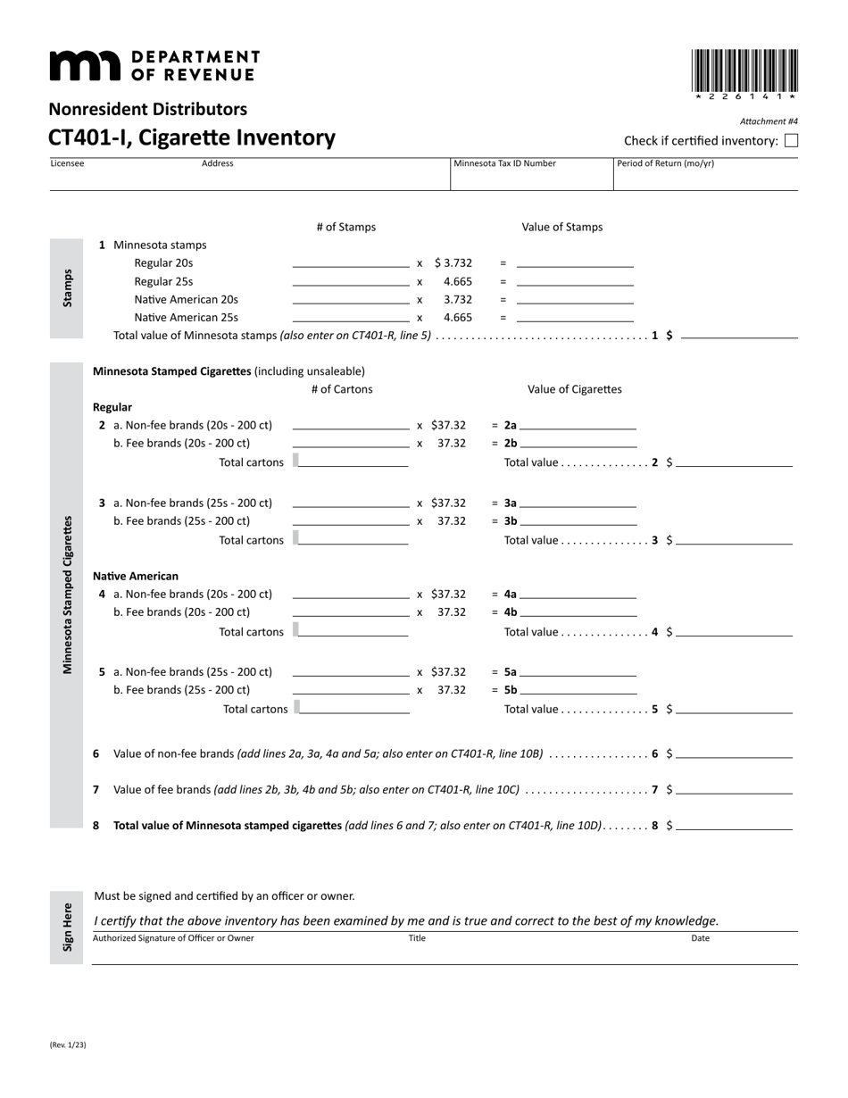 Form CT401-I Attachment 4 Download Fillable PDF or Fill Online ...
