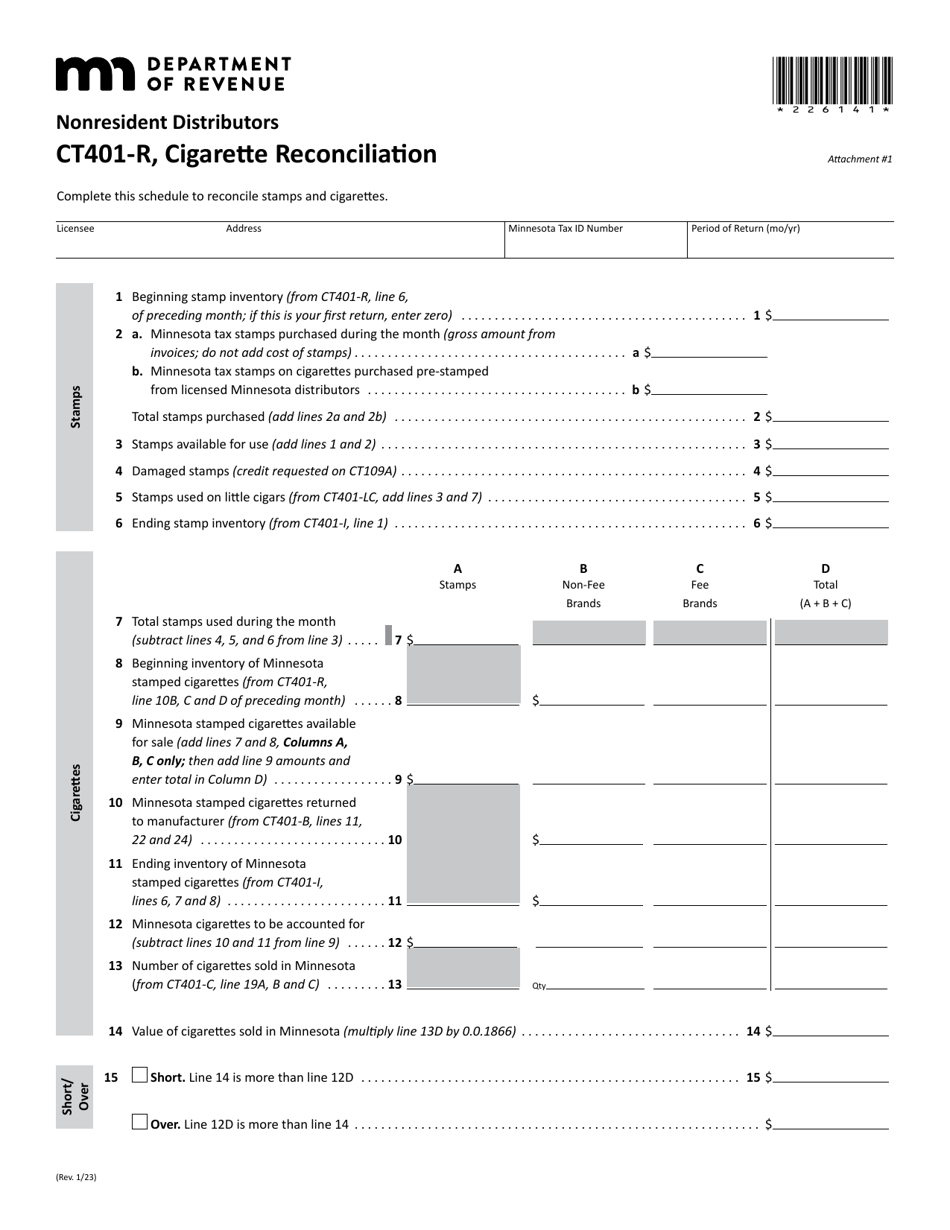 Form CT401-R Attachment 1 - Fill Out, Sign Online and Download Fillable ...