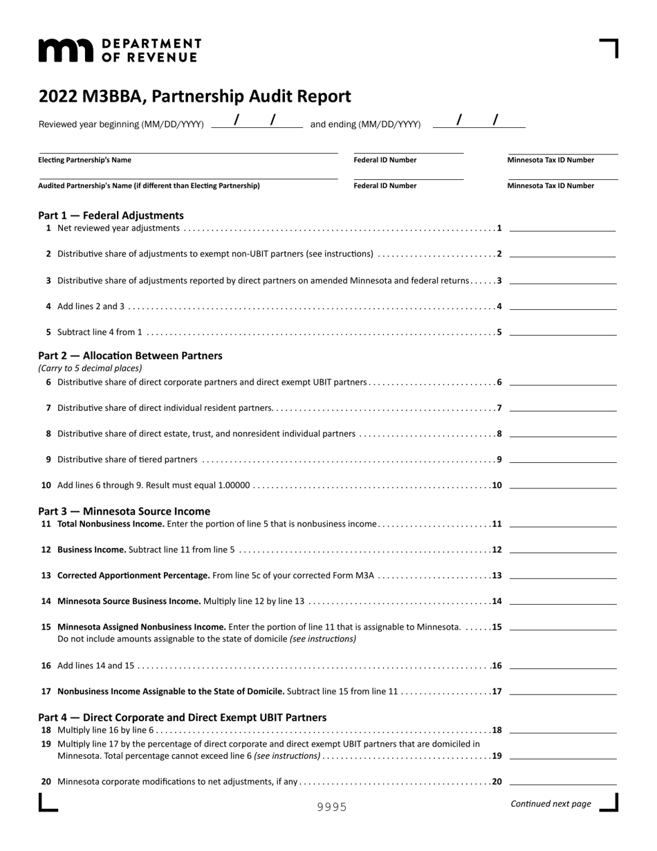 Form M3BBA - 2022 - Fill Out, Sign Online and Download Fillable PDF ...
