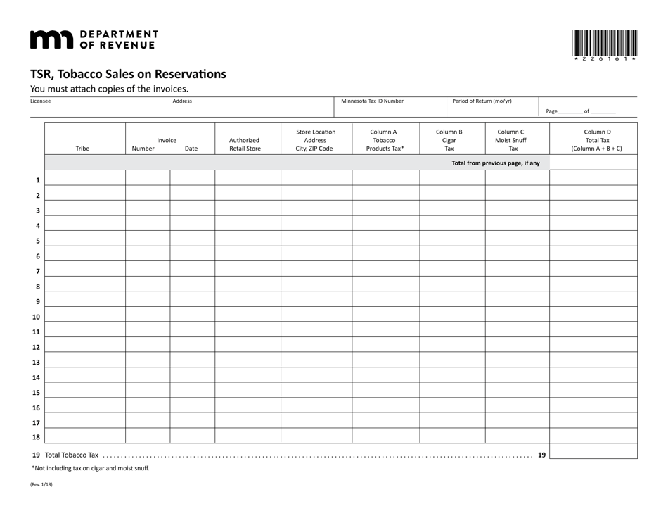Form TSR - Fill Out, Sign Online and Download Fillable PDF, Minnesota ...