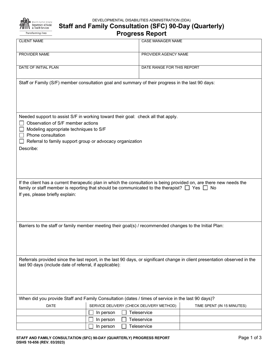 DSHS Form 10-656 Download Printable PDF or Fill Online Staff and Family ...