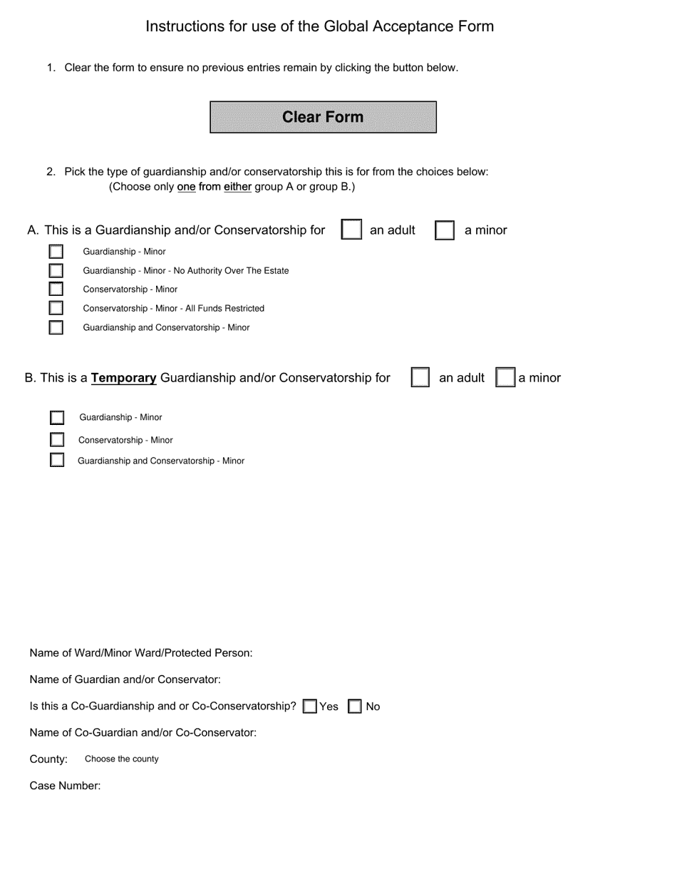Nebraska Global Acceptance Form - Fill Out, Sign Online and Download ...