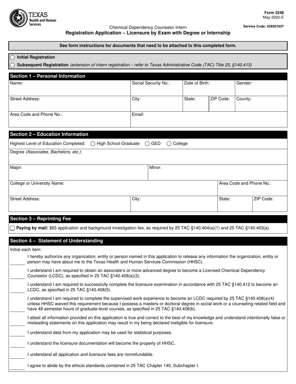 Form 3248 - Fill Out, Sign Online and Download Fillable PDF, Texas ...