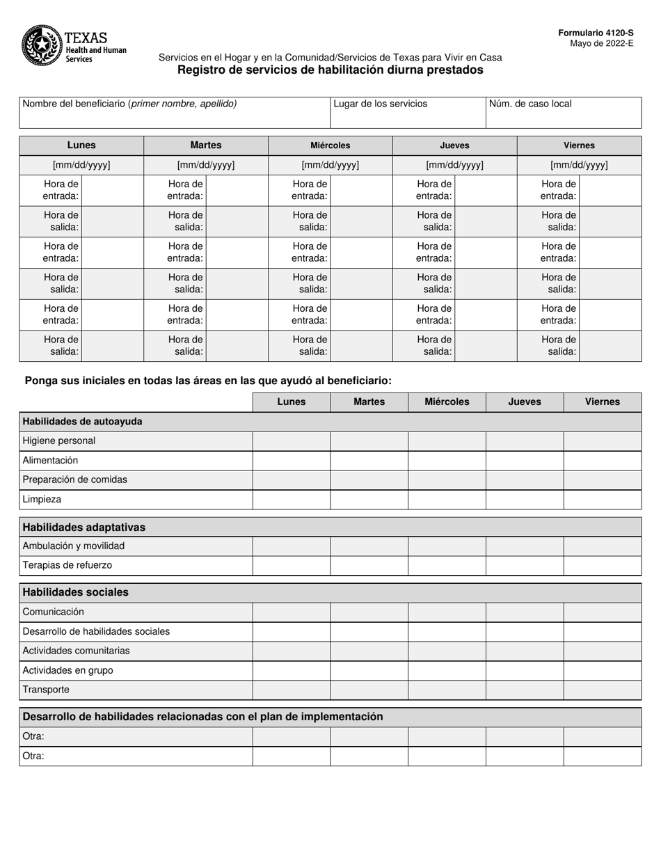 Formulario 4120-S Download Fillable PDF or Fill Online Registro De ...