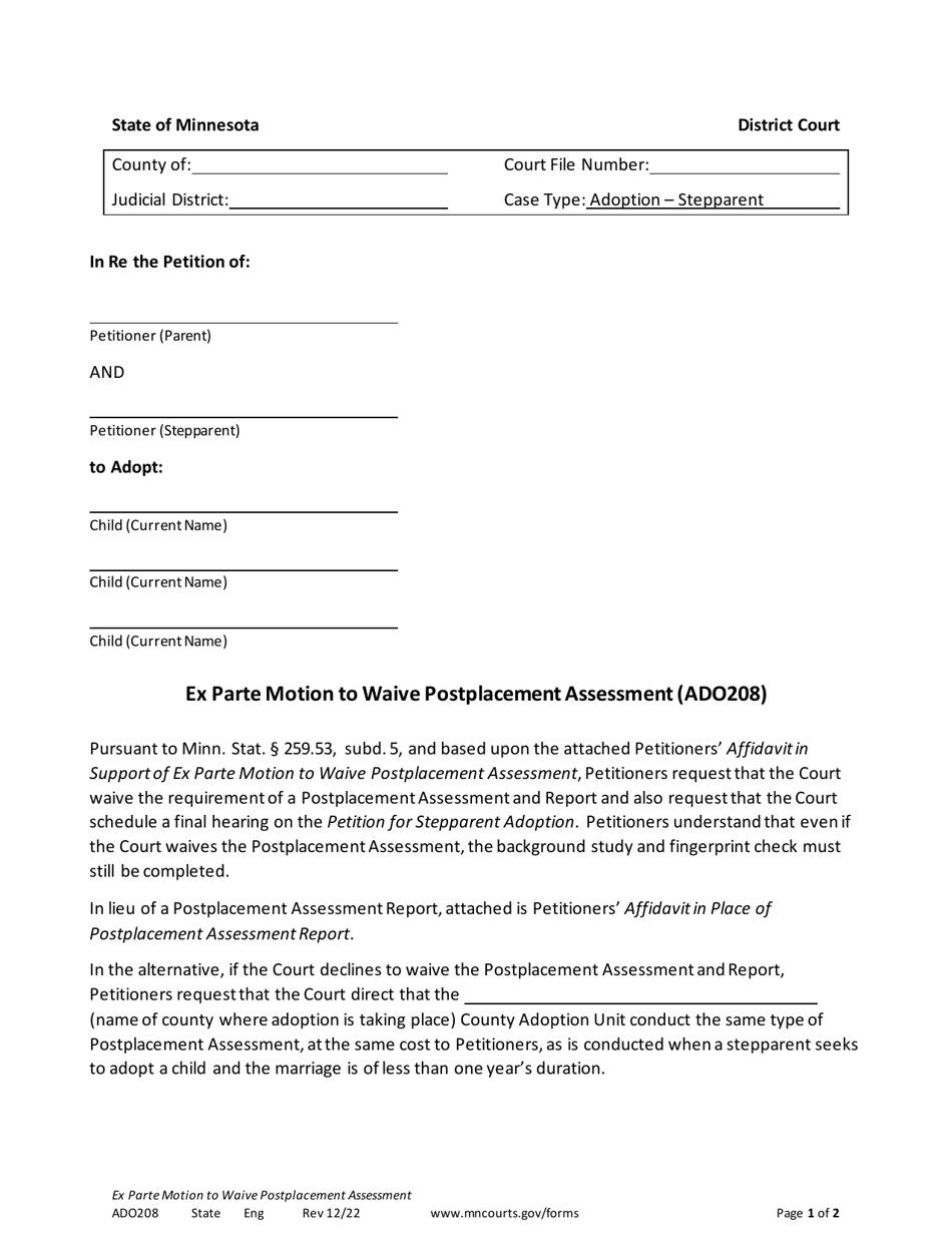 Form ADO208 - Fill Out, Sign Online and Download Printable PDF ...
