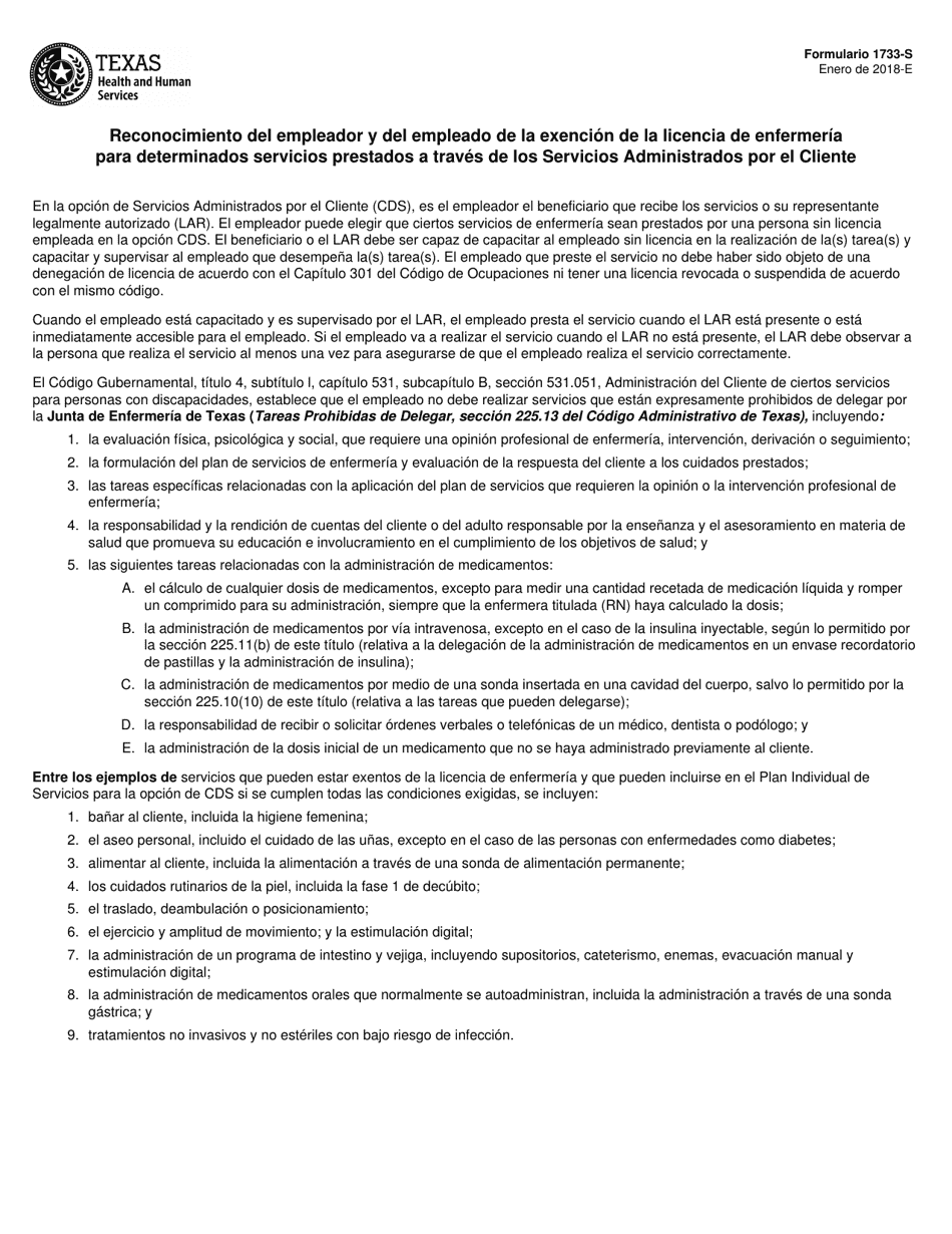Formulario 1733-S - Fill Out, Sign Online and Download Fillable PDF ...