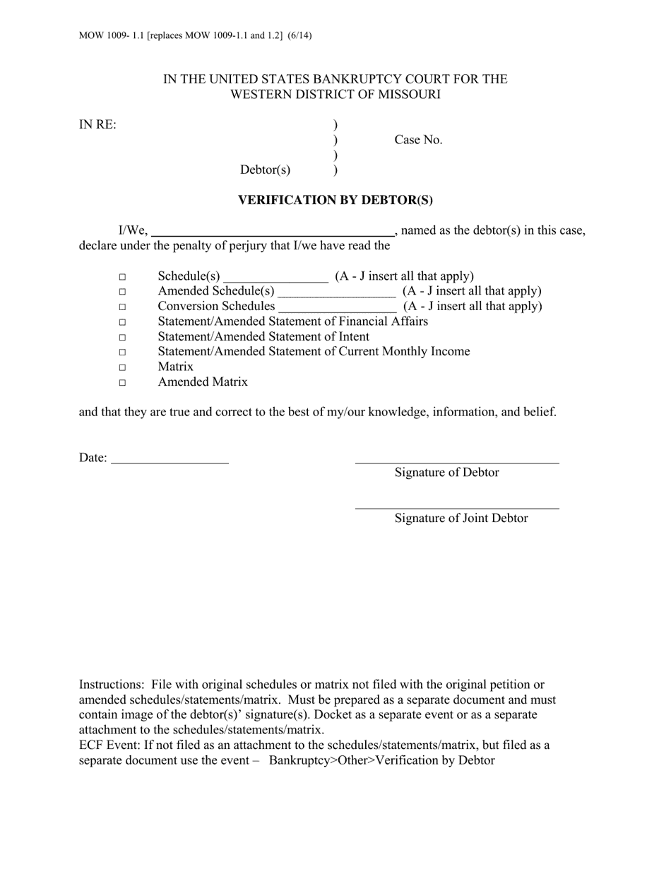 Form MOW1009-1.1 (MOW1009.1.2) - Fill Out, Sign Online and Download ...