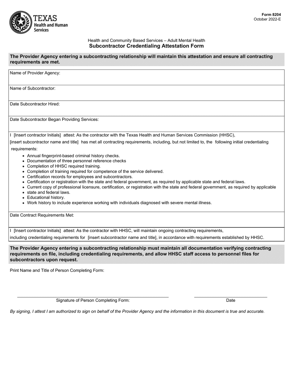 Form 8204 - Fill Out, Sign Online and Download Fillable PDF, Texas ...