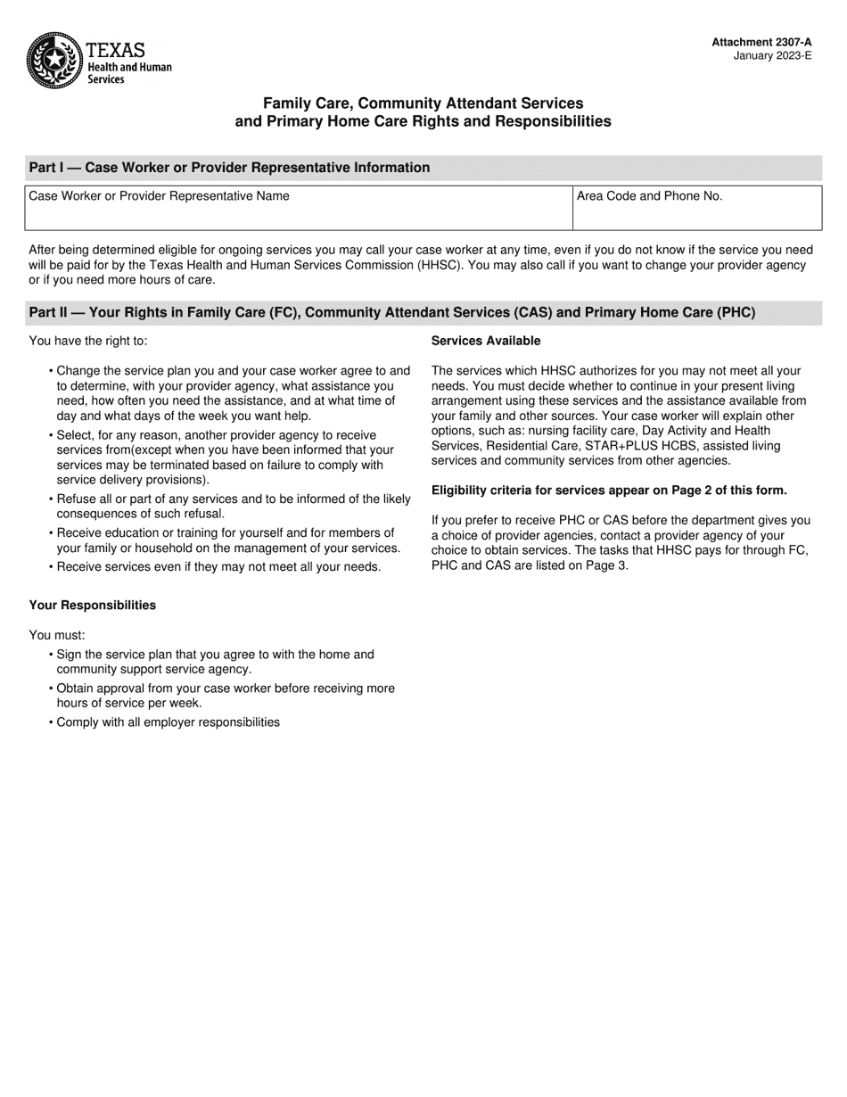 Texas Family Care, Community Attendant Services and Primary Home Care ...