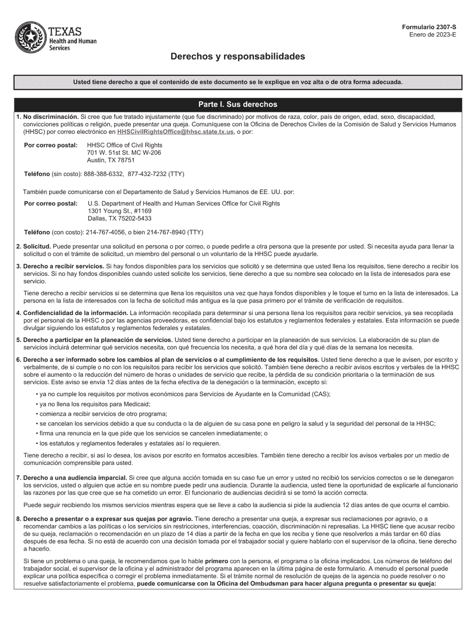 Formulario 2307-S Download Fillable PDF or Fill Online Derechos Y ...