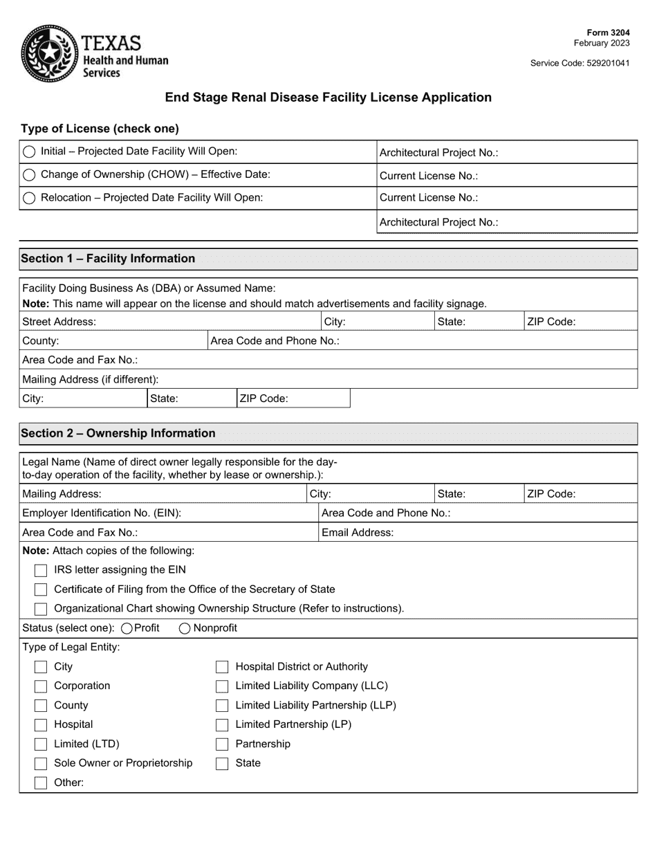 Form 3204 - Fill Out, Sign Online and Download Fillable PDF, Texas ...
