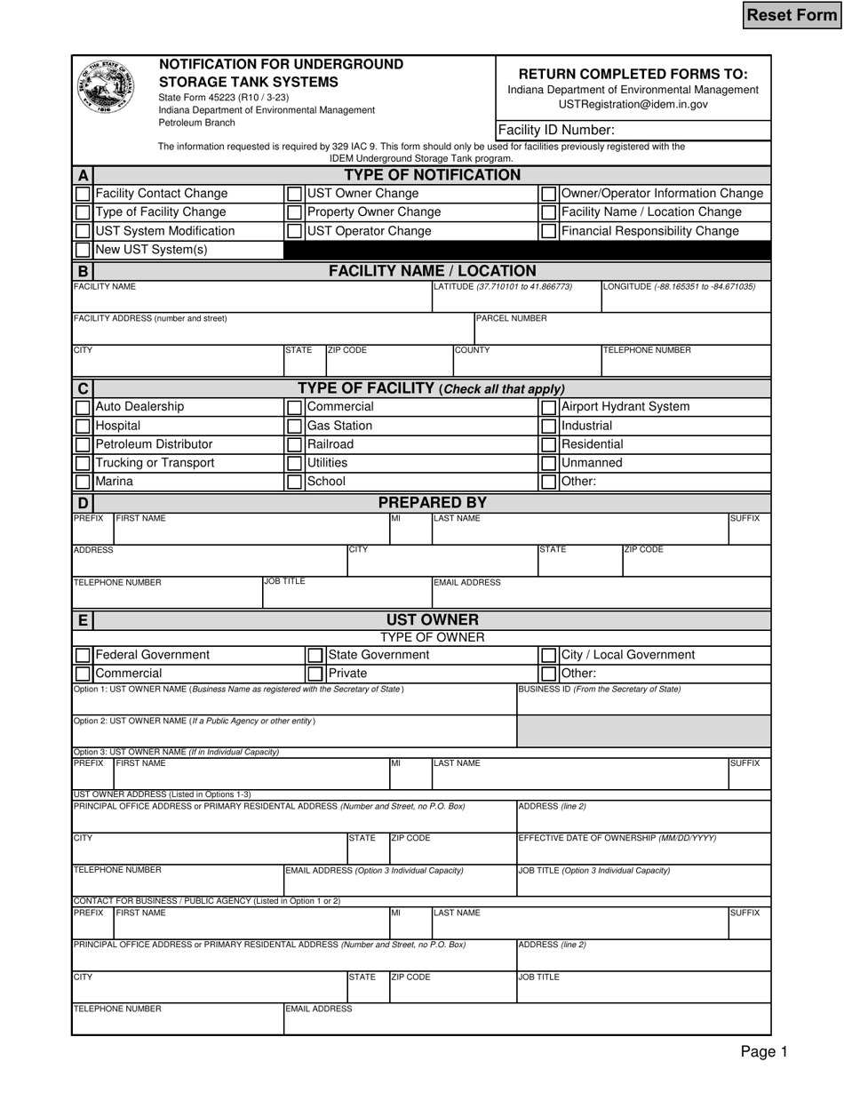 State Form 45223 - Fill Out, Sign Online and Download Fillable PDF ...