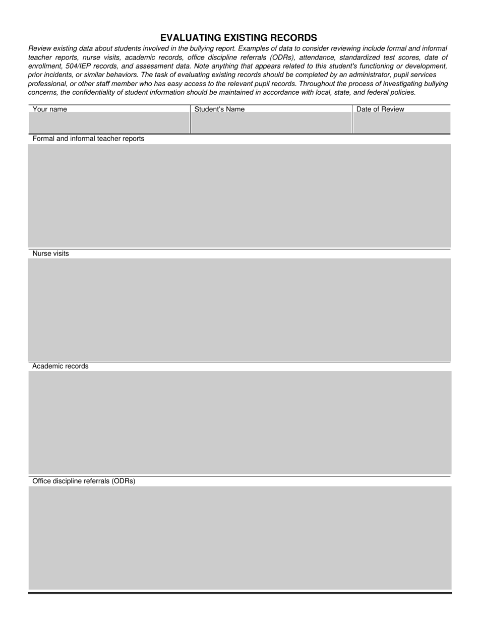 Wisconsin Evaluating Existing Records - Fill Out, Sign Online and ... Wisconsin Evaluating Existing Records - Fill Out, Sign Online and ...