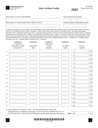 State Form 55629 Schedule IN-OCC - 2022 - Fill Out, Sign Online and ...