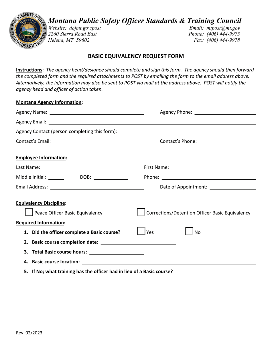 Montana Asic Equivalency Request Form - Fill Out, Sign Online and ...