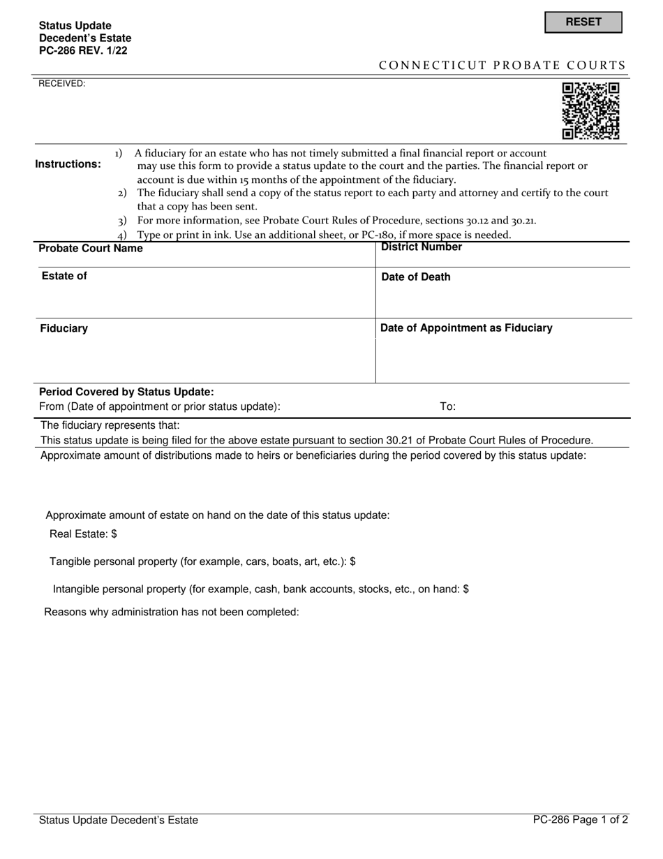 Form PC-286 - Fill Out, Sign Online and Download Fillable PDF ...